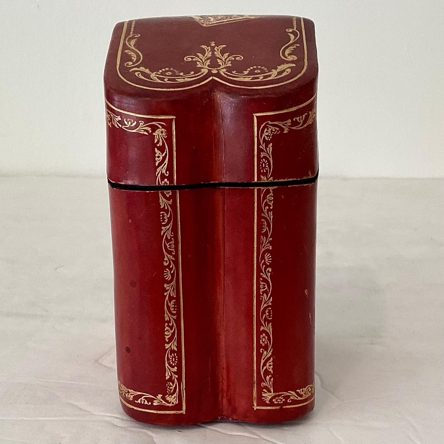 French Leather Playing Cards Box For Sale at 1stDibs