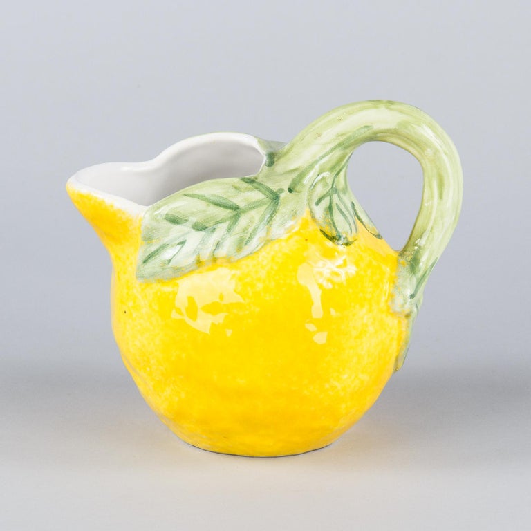 French Lemon Shaped Ceramic Pitcher, 1960s at 1stDibs