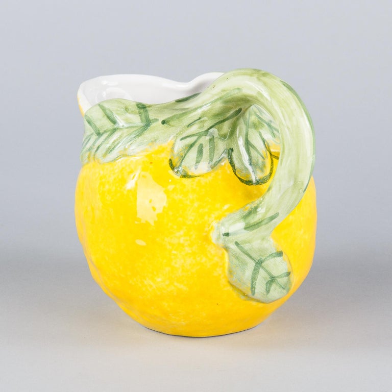 French Lemon Shaped Ceramic Pitcher, 1960s at 1stDibs