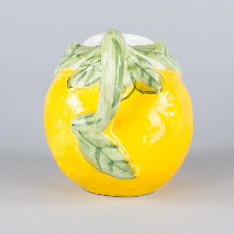 French Lemon Shaped Ceramic Pitcher, 1960s at 1stDibs