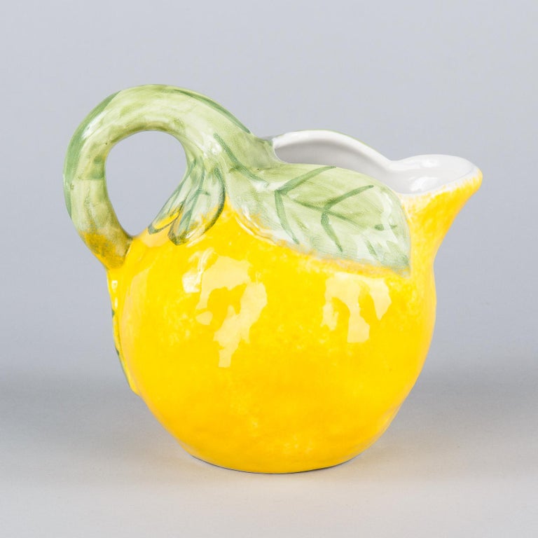 French Lemon Shaped Ceramic Pitcher, 1960s at 1stDibs