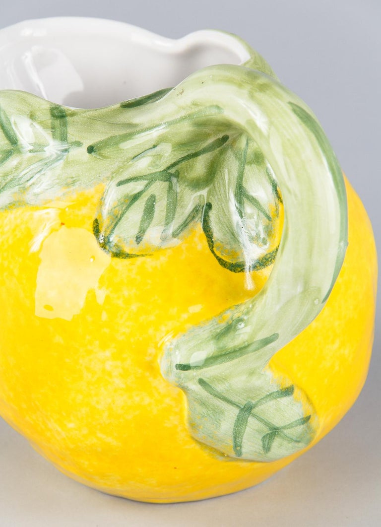 French Lemon Shaped Ceramic Pitcher, 1960s at 1stDibs