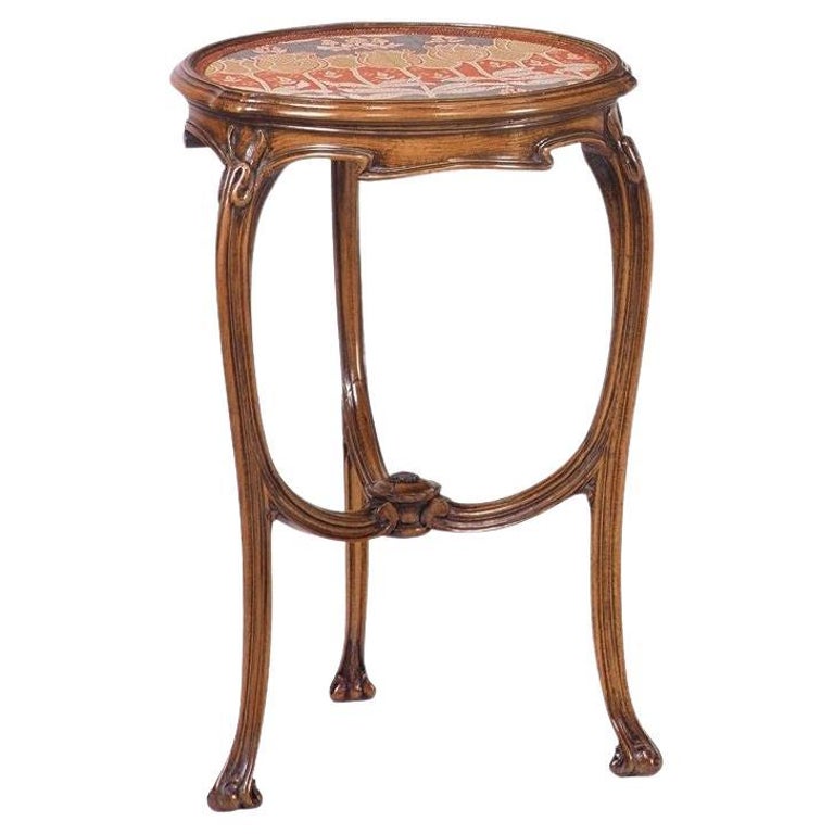 French Liberty Round Fabric Side Table For Sale at 1stDibs
