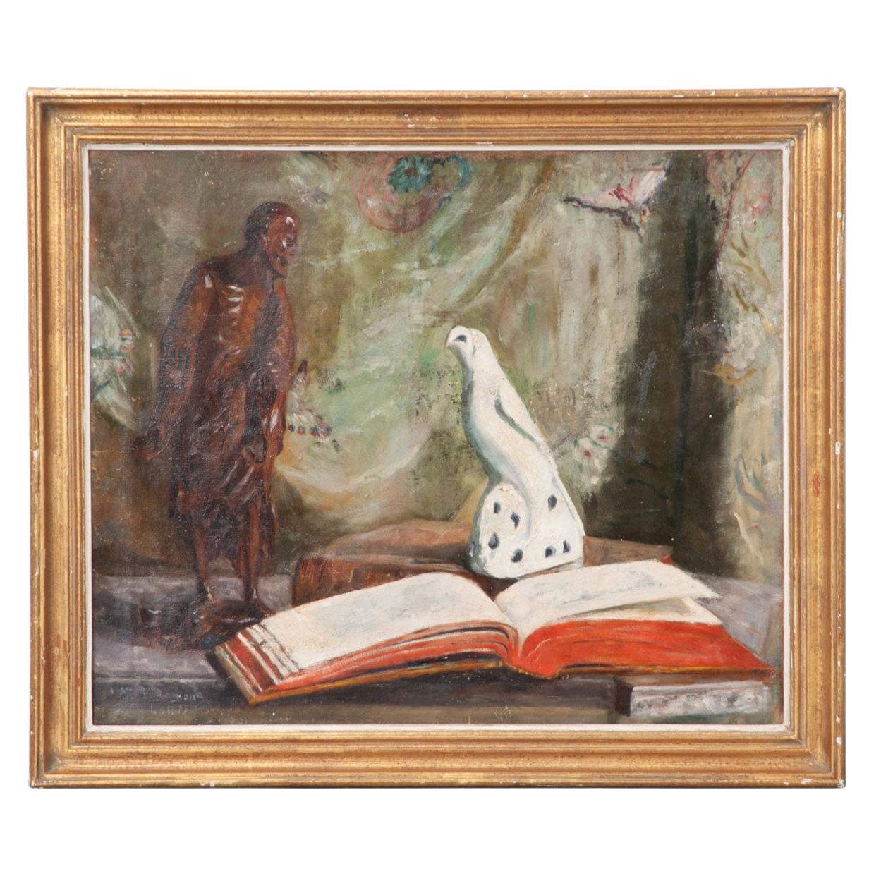 French Vintage Still Life Painting For Sale at 1stDibs