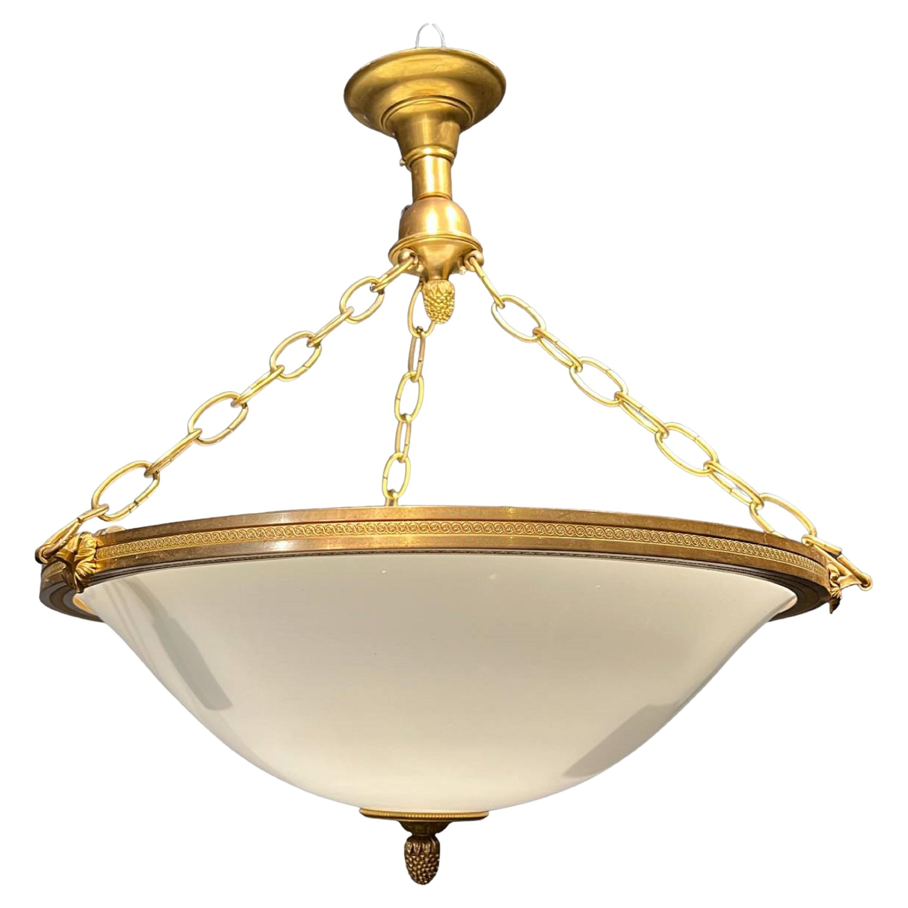 French Opaline Glass Sputnik Light Fixture For Sale at 1stDibs