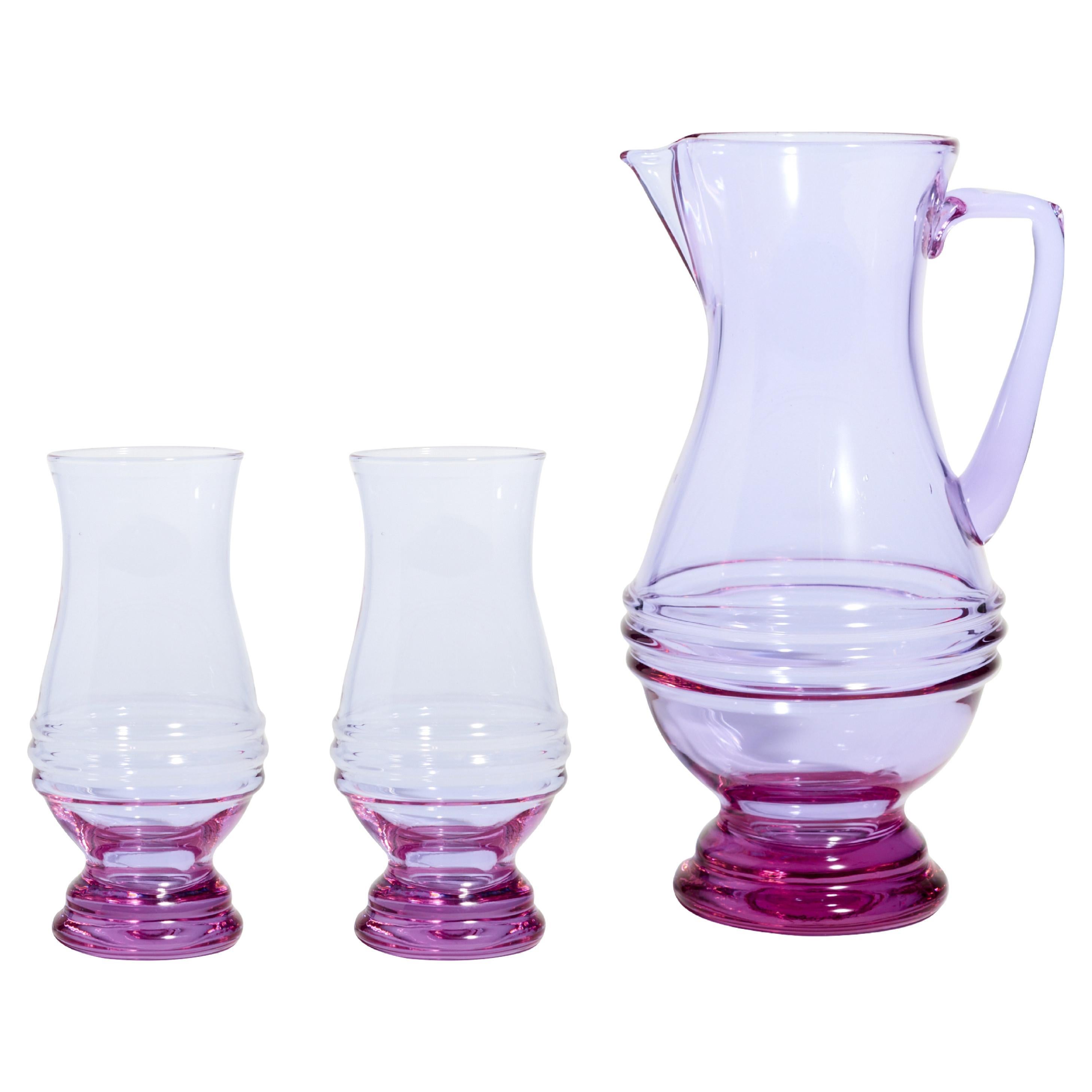 Glass and Pewter Pitcher Set For Sale at 1stDibs