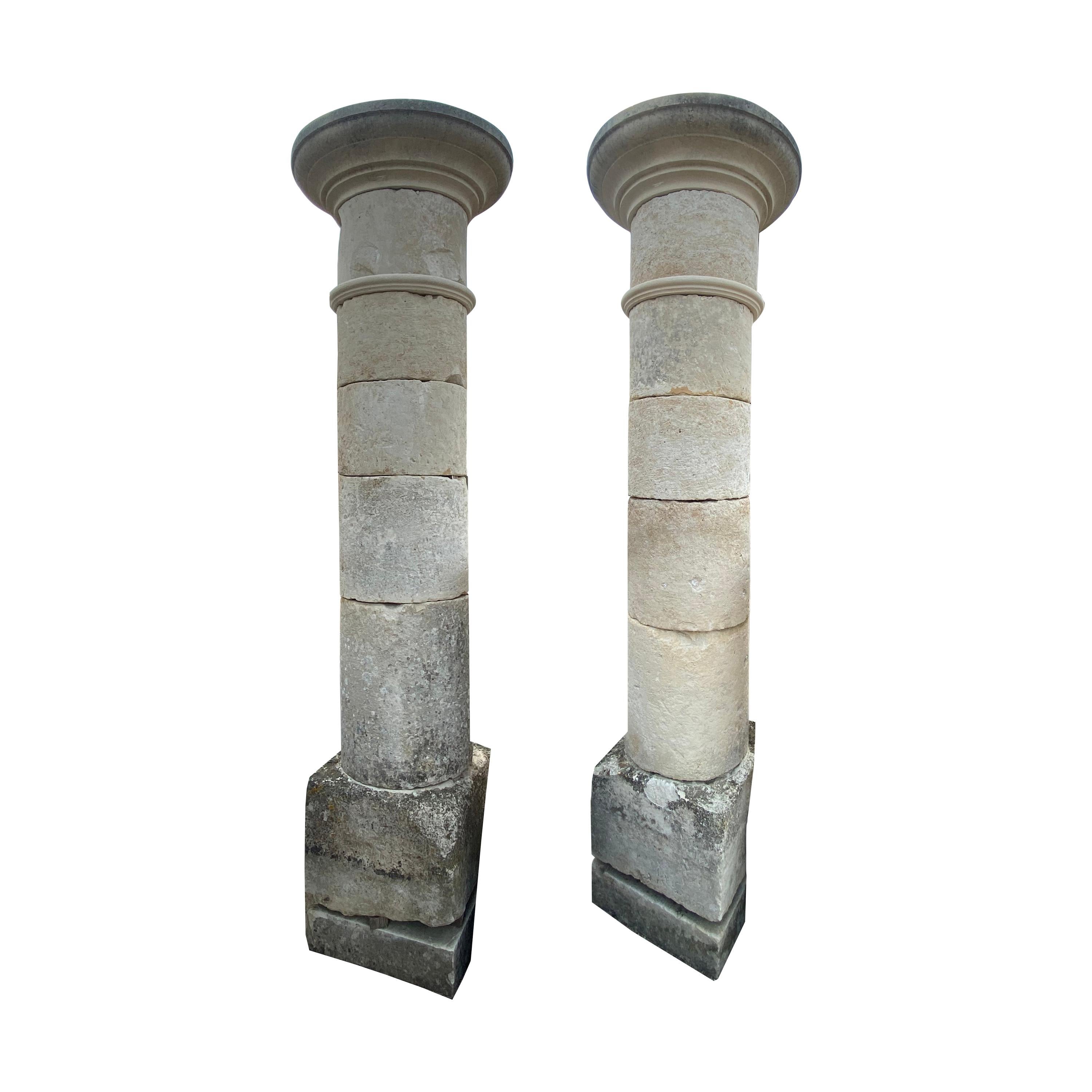 Carved Limestone Columns at 1stDibs