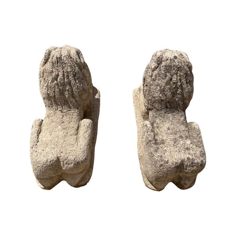French Limestone Lion Sculptures For Sale at 1stDibs