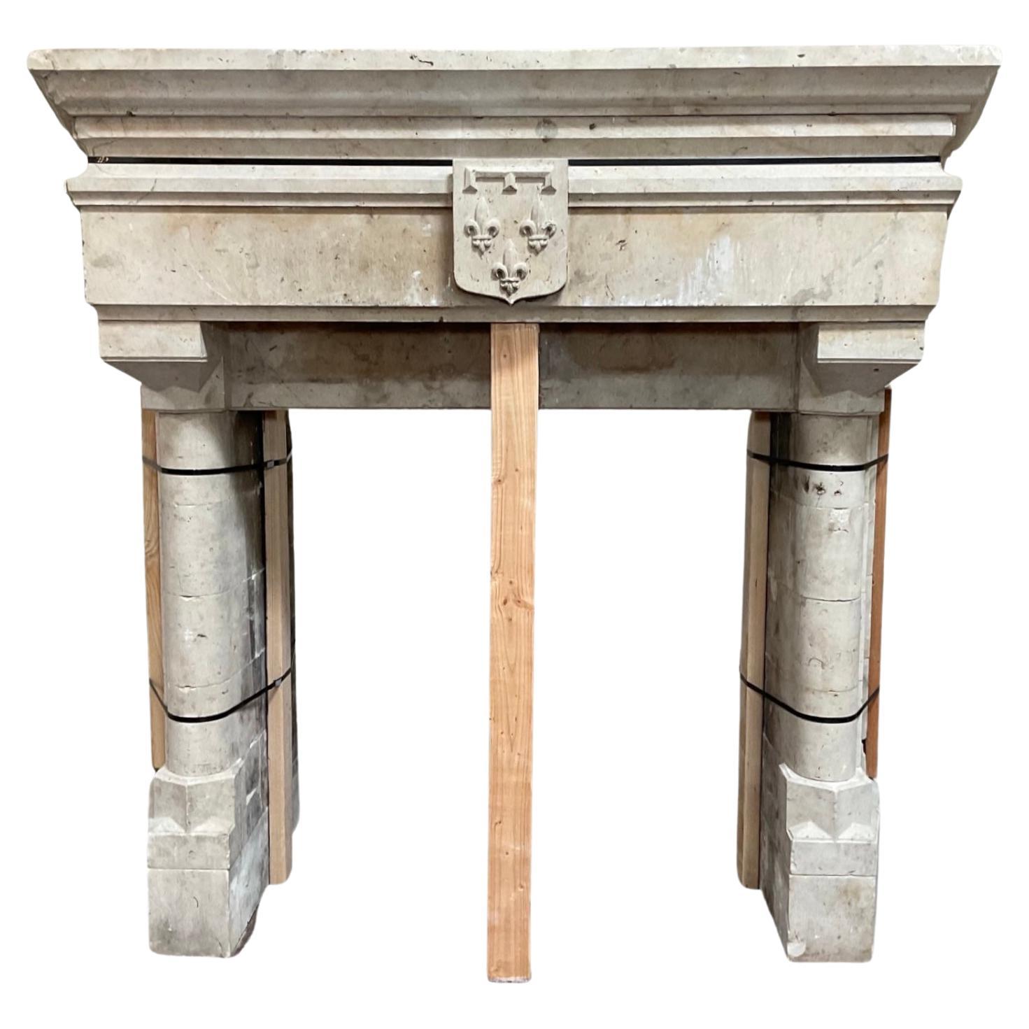 French Limestone Mantel For Sale at 1stDibs