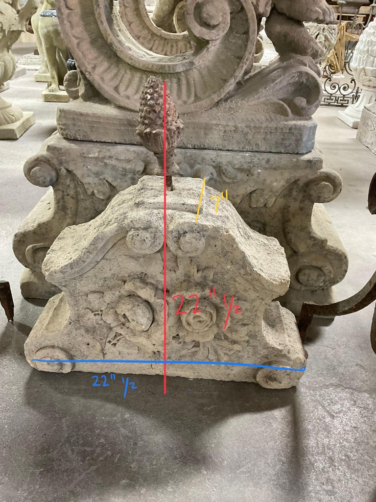 French Limestone Wall Fountain Element For Sale at 1stDibs