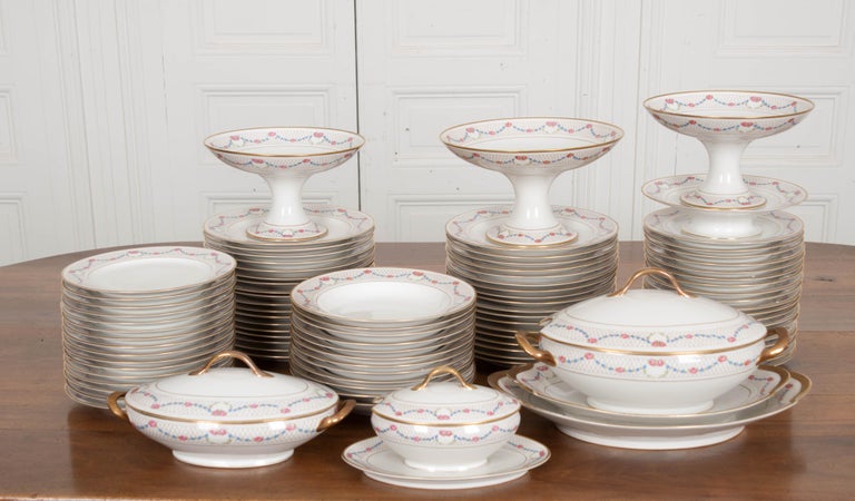 French Limoges 92-Piece Parcel Dinner Service at 1stDibs