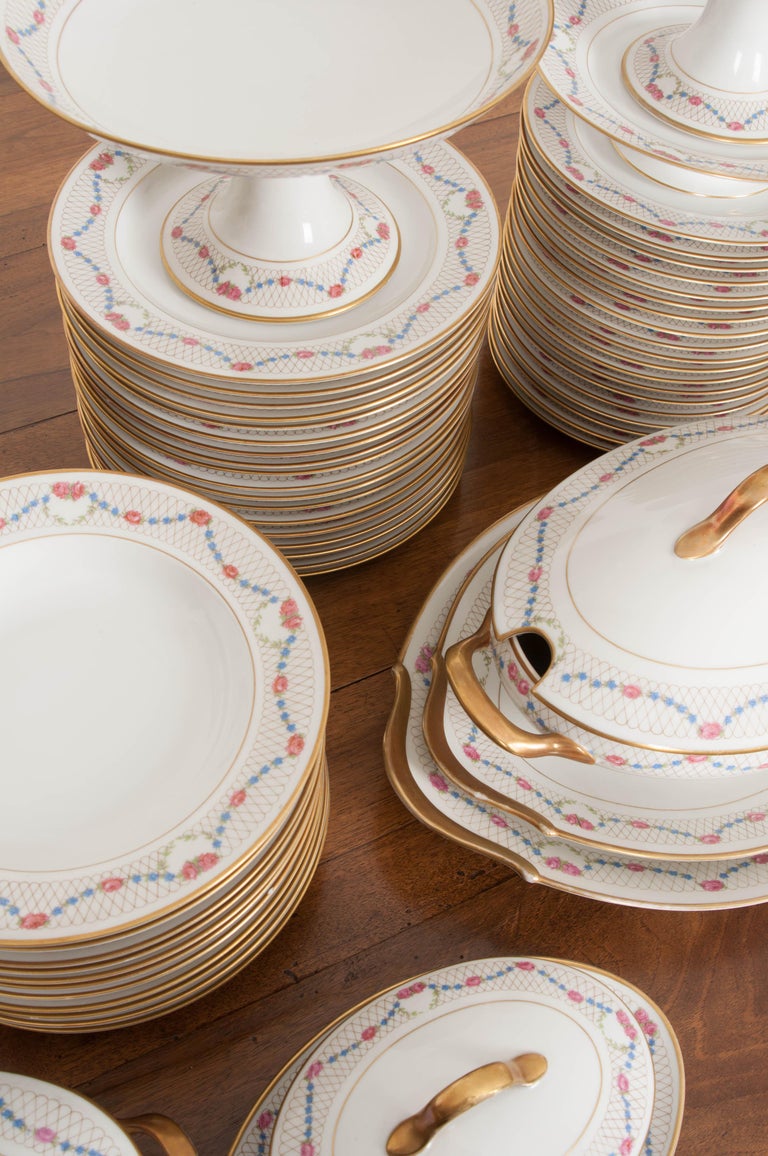 French Limoges 92-Piece Parcel Dinner Service at 1stDibs