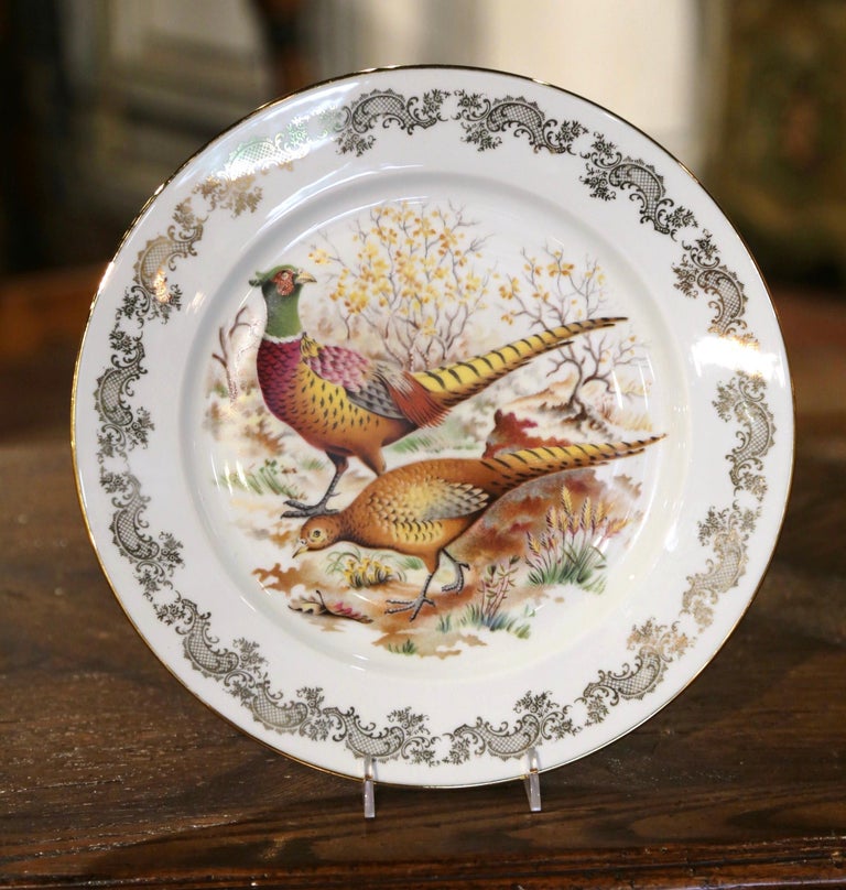 French Limoges Porcelain Service with Bird Motifs Signed Benoit - Set ...