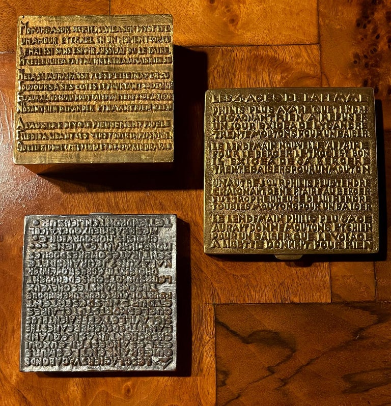French Line Vautrin Bronze Poem Box with Sonnet by Felix Arvers For ...