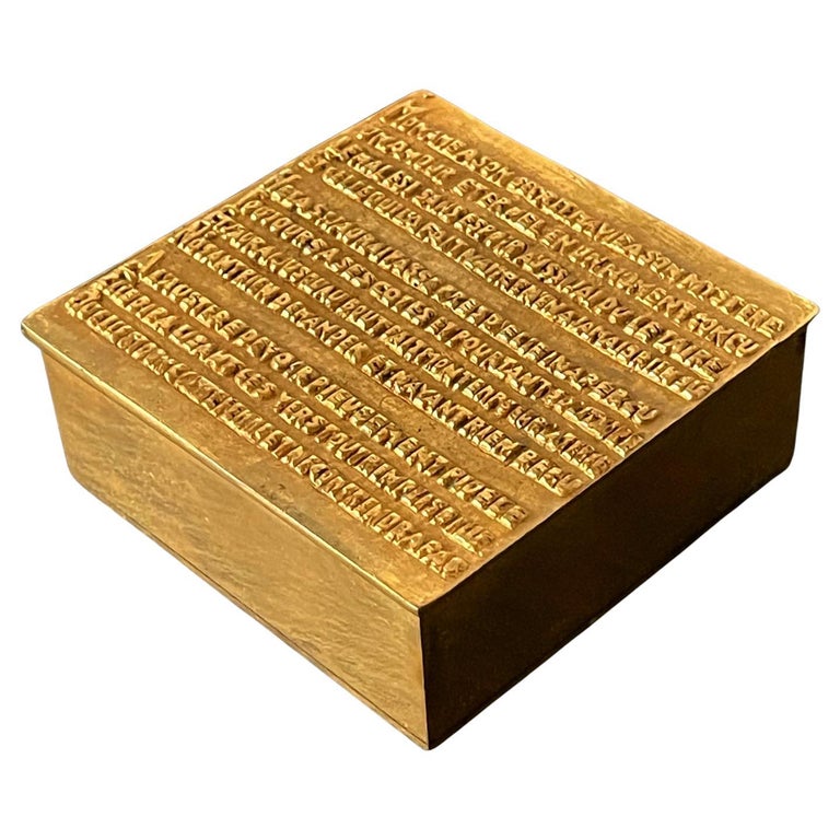 French Line Vautrin Bronze Poem Box with Sonnet by Felix Arvers For ...