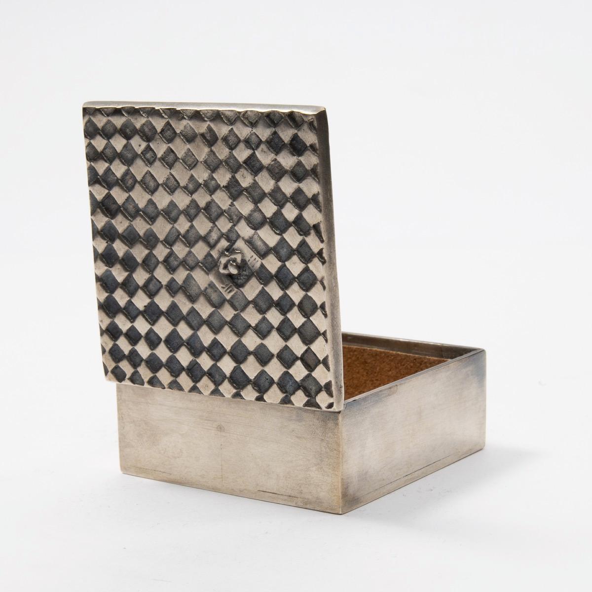 French, Line Vautrin, "Seul Au Monde" Silvered Bronze Box at 1stDibs