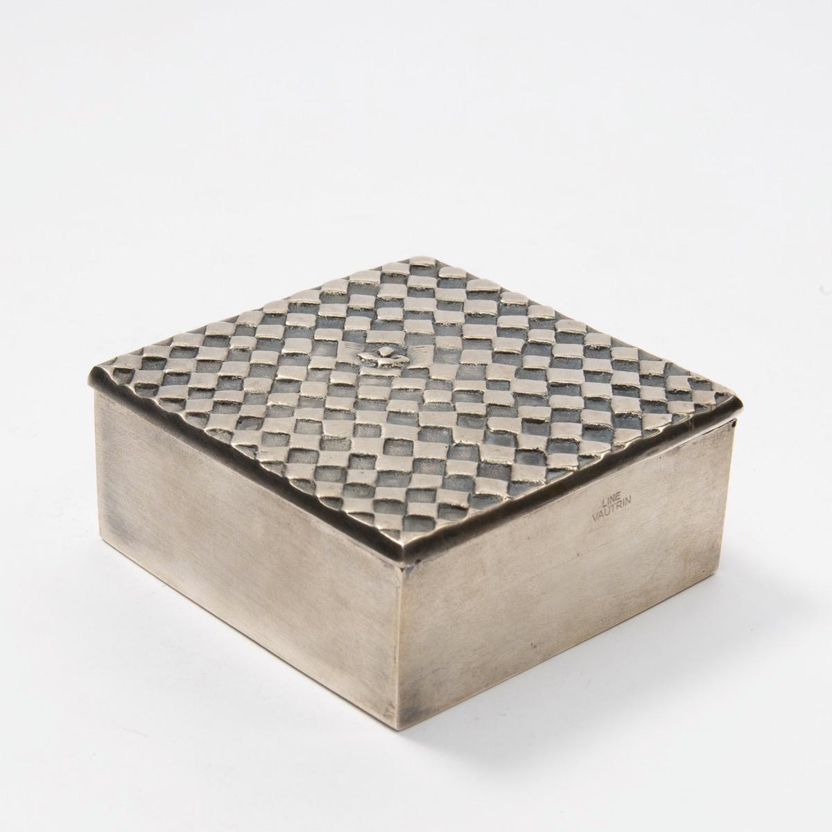 French, Line Vautrin, "Seul Au Monde" Silvered Bronze Box at 1stDibs