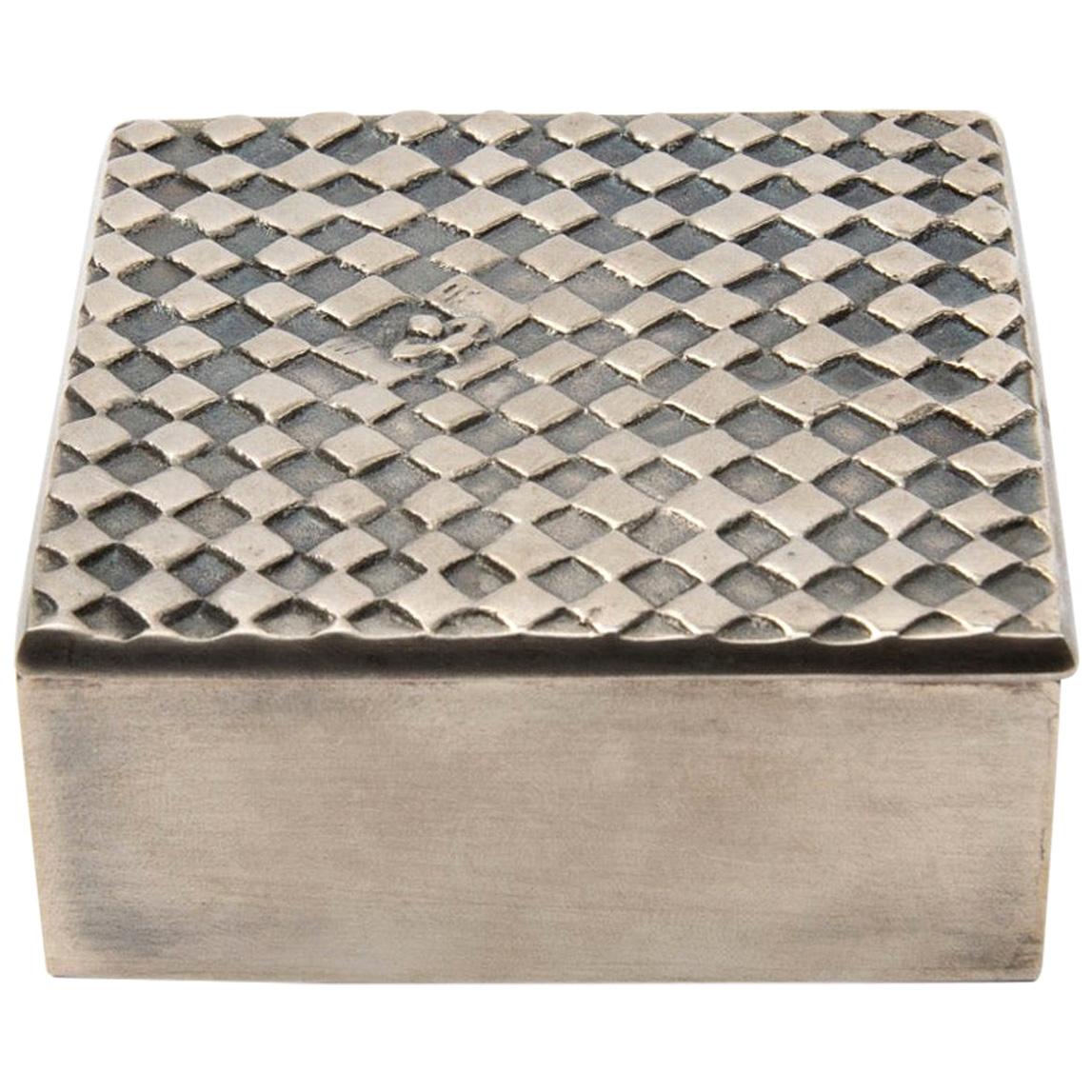 French, Line Vautrin, "Seul Au Monde" Silvered Bronze Box at 1stDibs