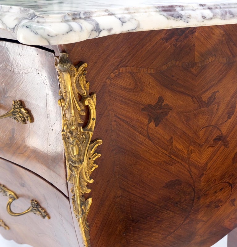 French Louis Bronze Ormolu Marble Top Bombay Small Dresser Console ...