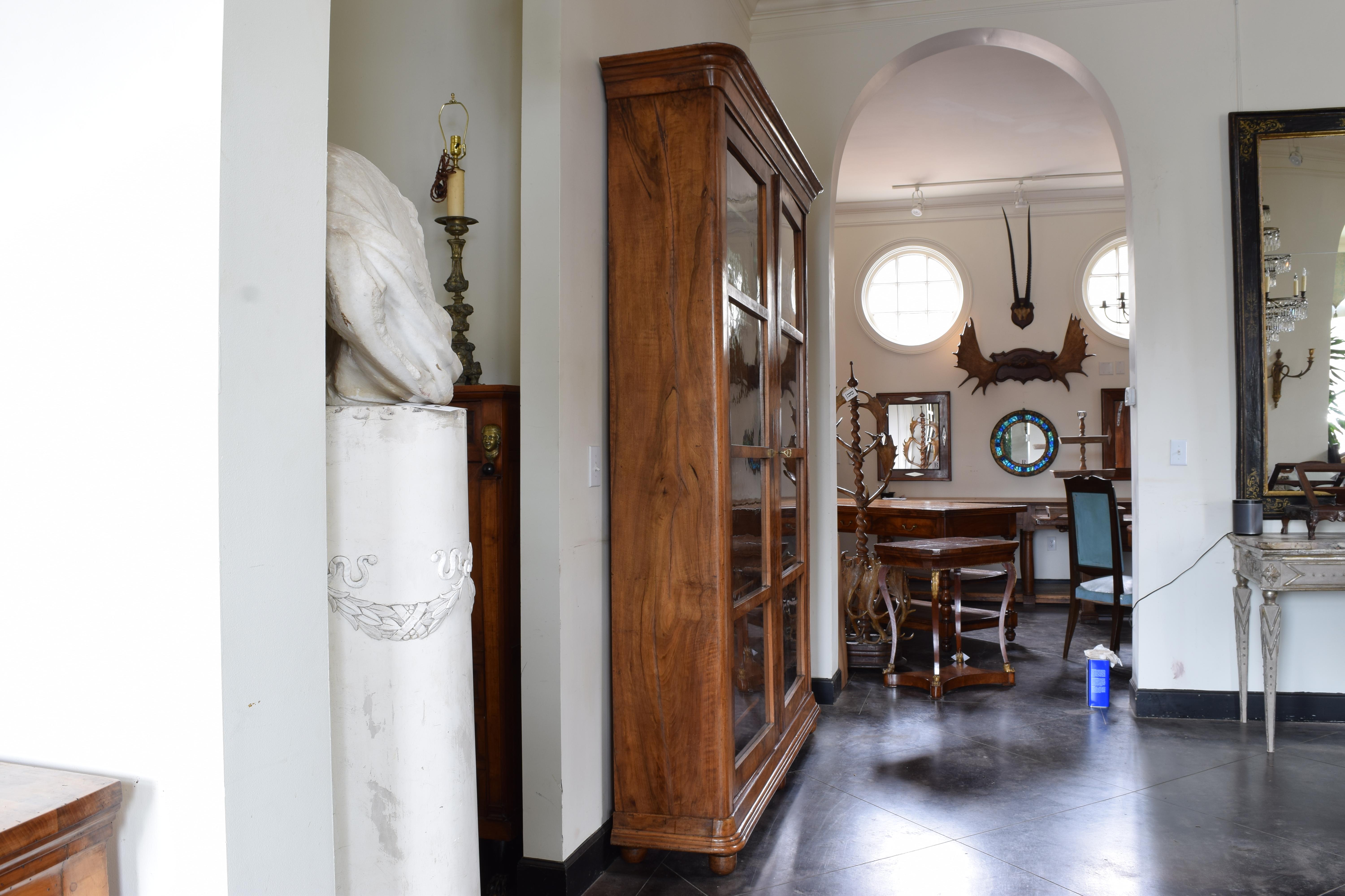 French Louis Philippe Walnut Tall and Shallow 2-Door Bookcase, ca. 1835 ...