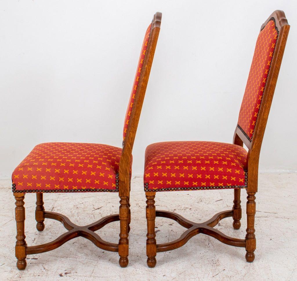 French Louis XIII Style Upholstered Side Chair, 2 For Sale at 1stDibs