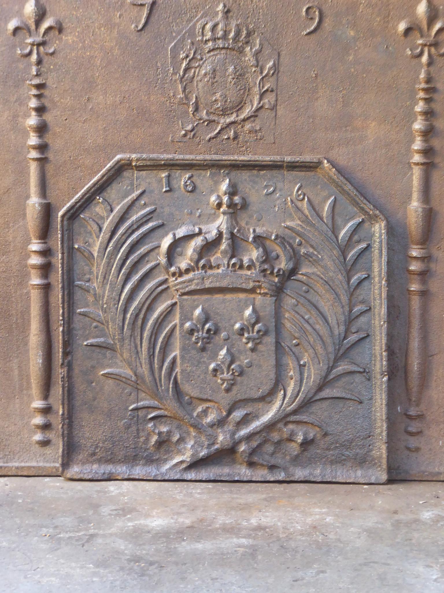 French Louis XIV 'Arms of France' Fireback, 17th Century at 1stDibs