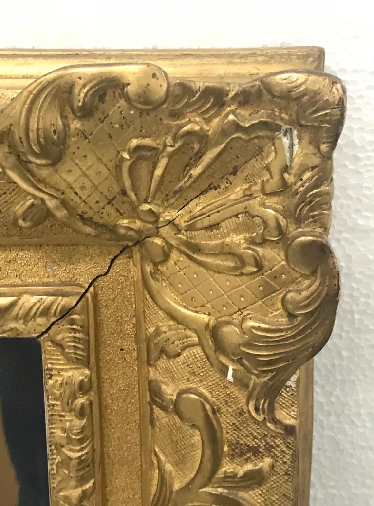 French 18th Century Louis XIV Gilded Wood and Stucco Mirror For Sale at ...