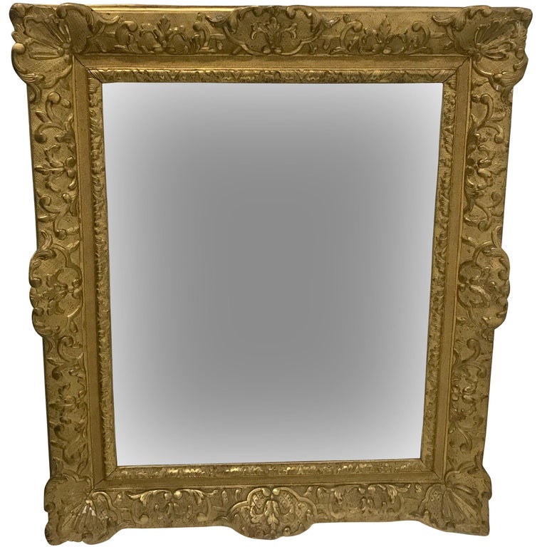French 18th Century Louis XIV Gilded Wood and Stucco Mirror For Sale at ...