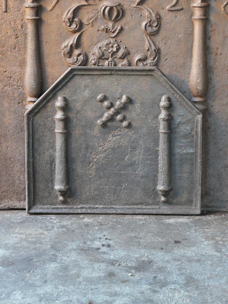 French Louis XIV 'Pillars with Saint Andrew's Cross' Fireback, 18th ...