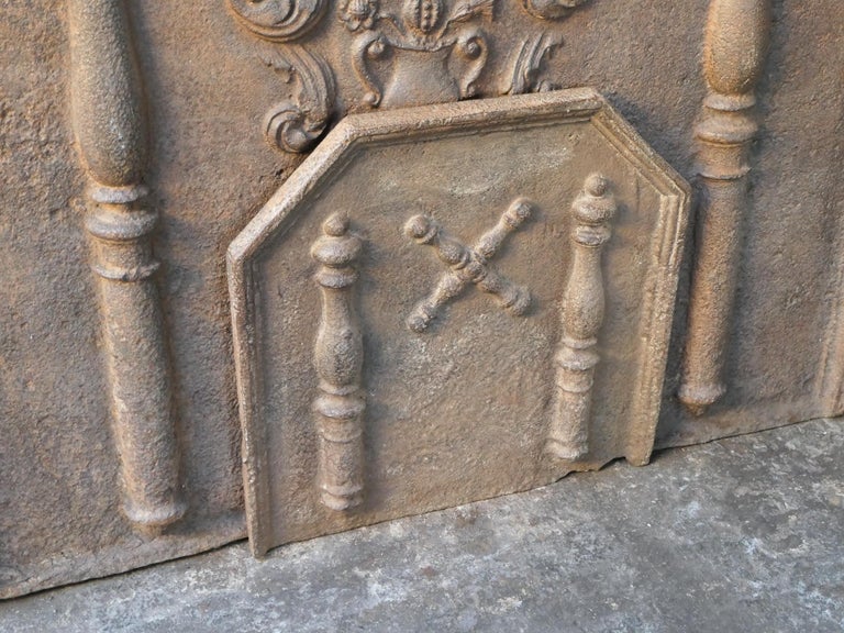 French Louis XIV 'Pillars with Saint Andrew's Cross' Fireback, 18th ...