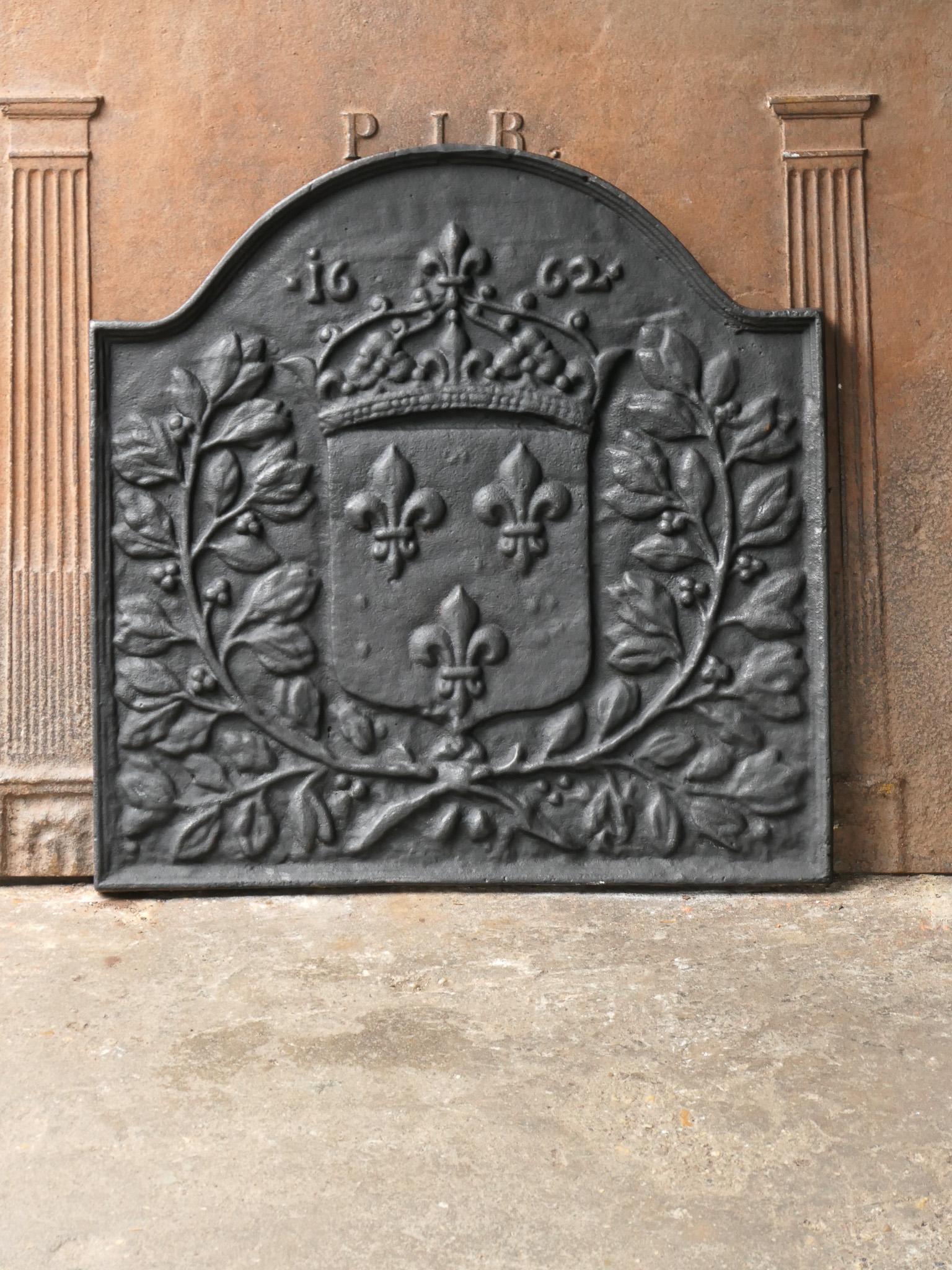 French Louis XIV Style 'Arms of France' Fireback For Sale at 1stDibs