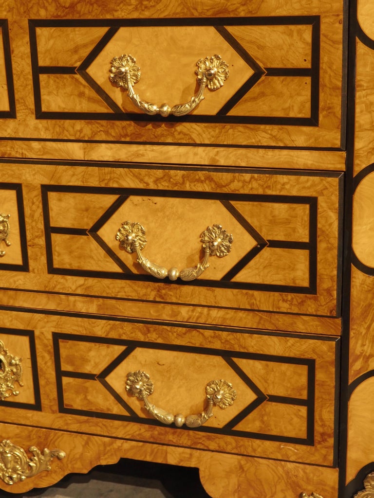 French Louis XIV Style Burlwood Commode with Gilt Bronze Mounts, 20th ...