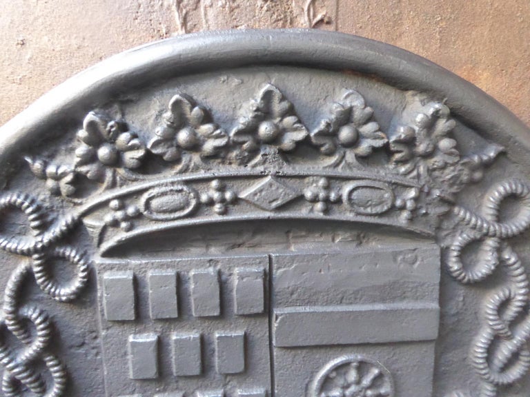 French Louis XIV Style 'Coat of Arms De Rostaing Family' Fireback For ...