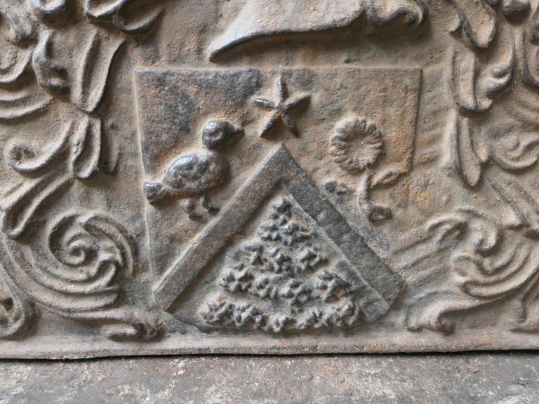 French Louis XIV Style 'Coat of Arms' Fireback For Sale at 1stDibs