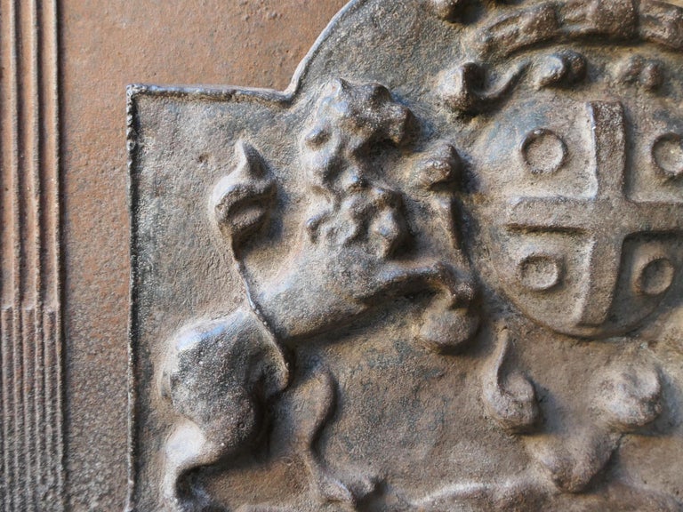 French Louis XIV Style 'Coat of Arms' Fireback For Sale at 1stDibs