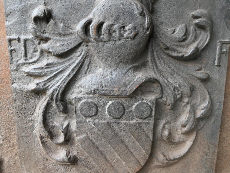 French, Louis XIV Style 'Coat of Arms' Fireback For Sale at 1stDibs