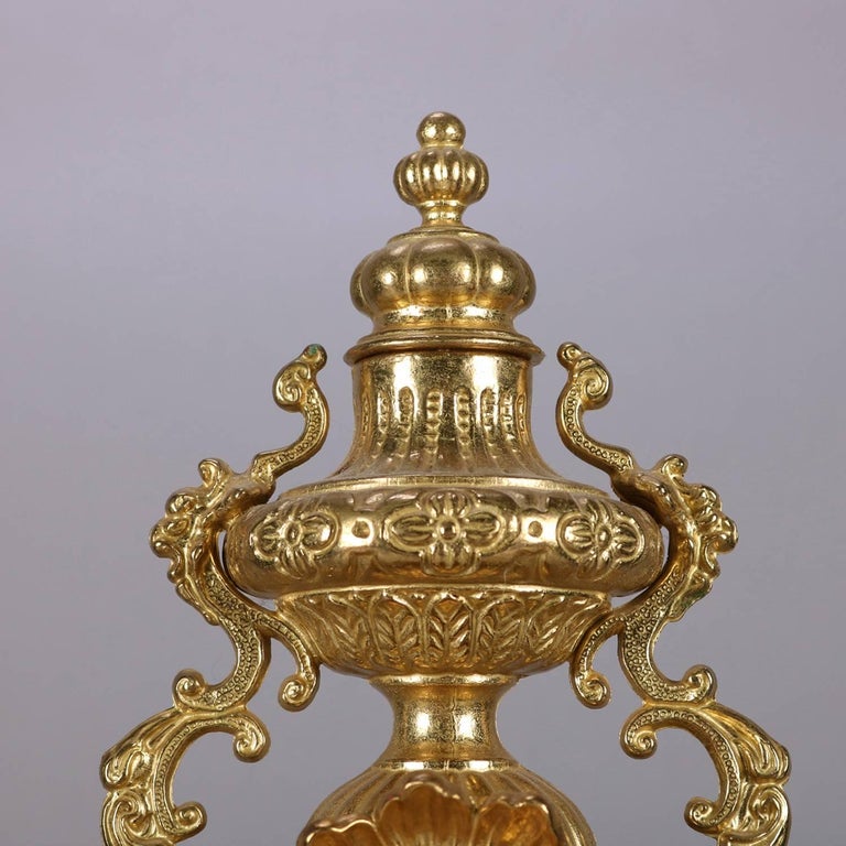 French Louis XIV Style Gilt Mantel Clock by German FHS Hermle, 20th ...