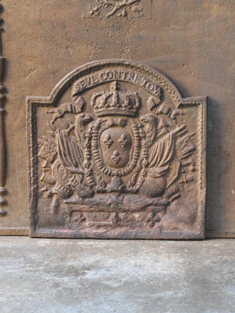 French Louis XIV Style 'Seul Contre Tous' Fireback For Sale at 1stDibs