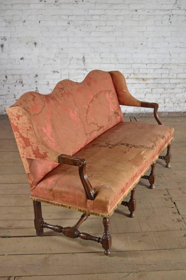 French Louis XIV Three-Seat Walnut Sofa For Sale at 1stDibs