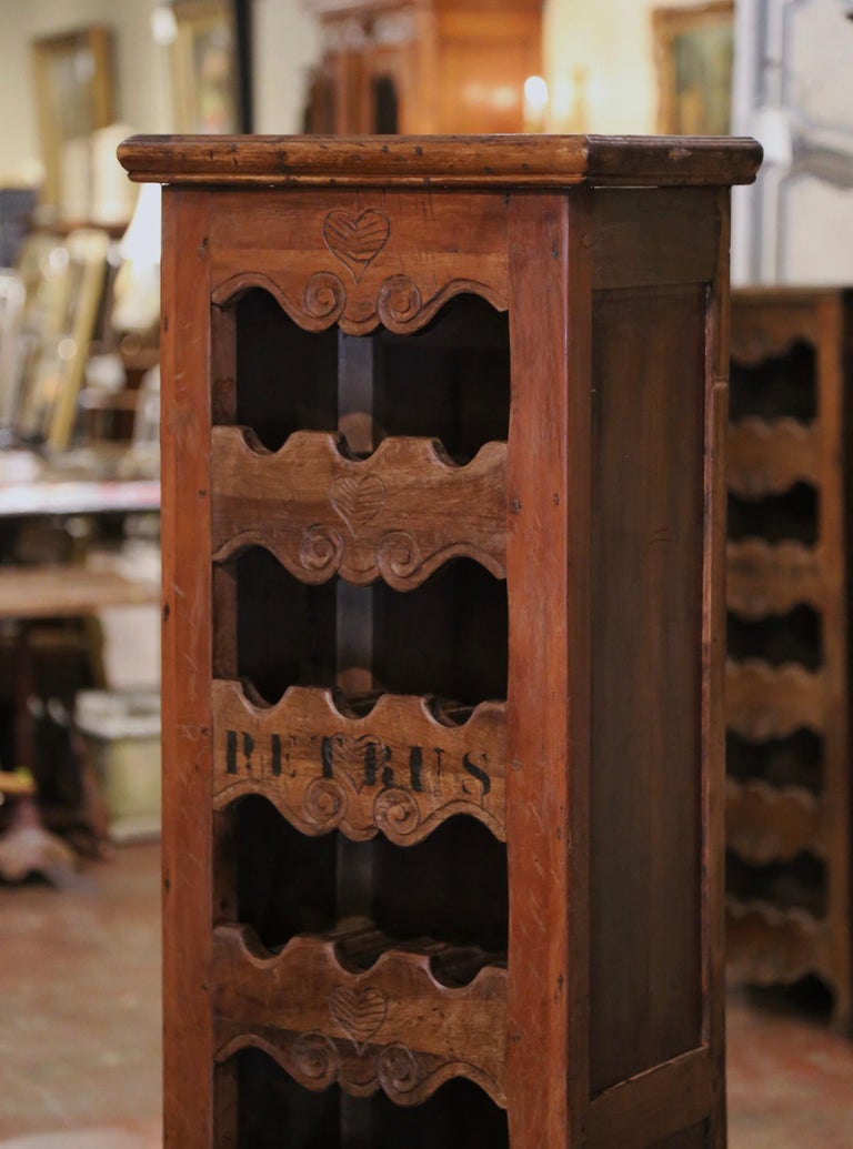 French Louis XV Carved Pine 18 Wine Bottles "Cave a Vin" Display ...