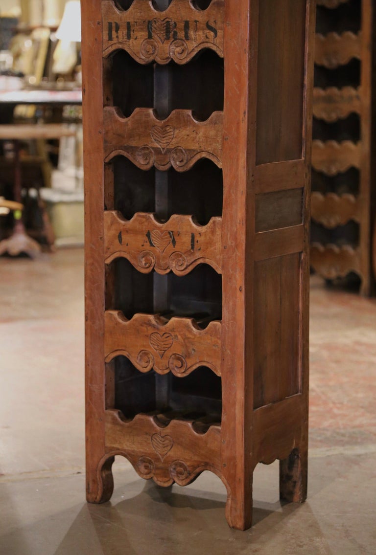 French Louis XV Carved Pine 18 Wine Bottles "Cave a Vin" Display ...