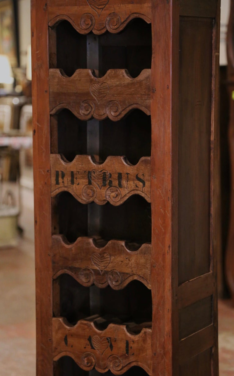French Louis XV Carved Pine 18 Wine Bottles "Cave a Vin" Display ...