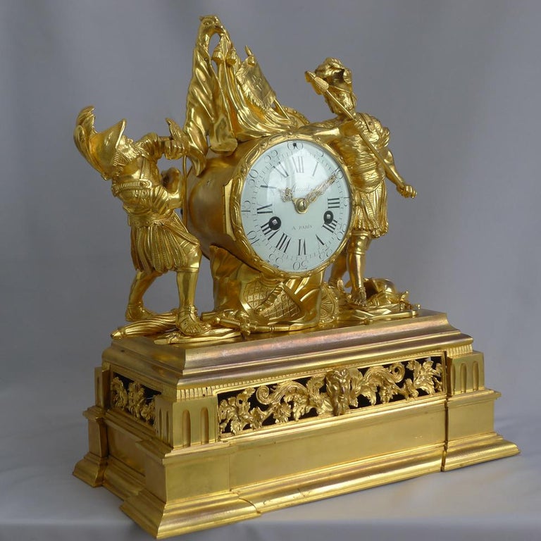 French Louis XV Ormolu Clock of Hannibal and Scipio Signed Amant For ...