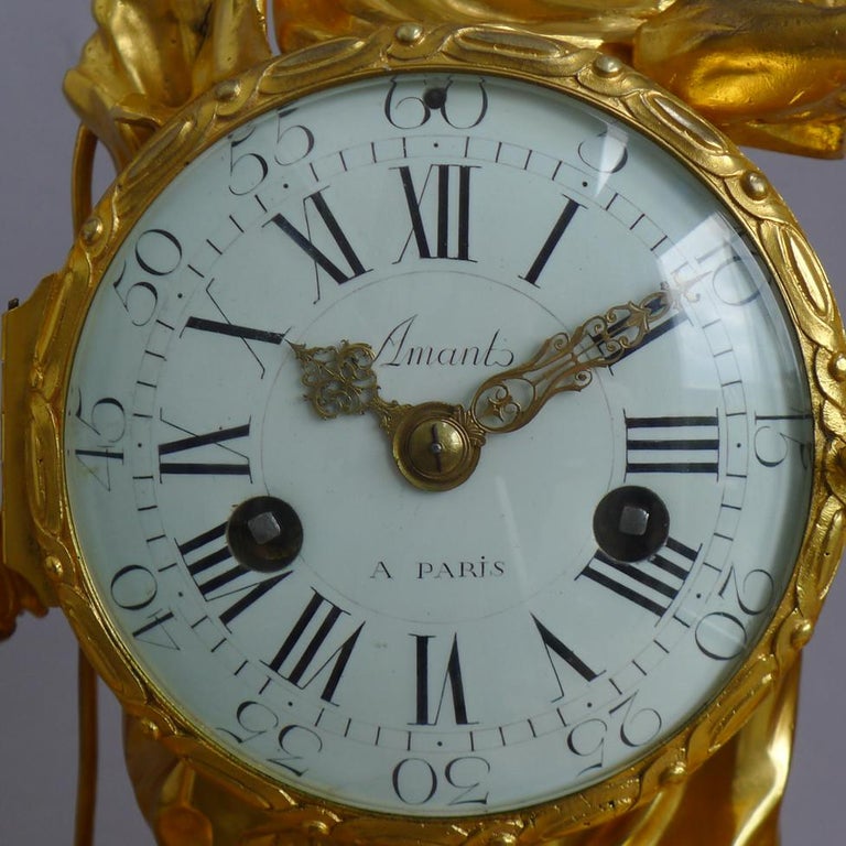 French Louis XV Ormolu Clock of Hannibal and Scipio Signed Amant For ...