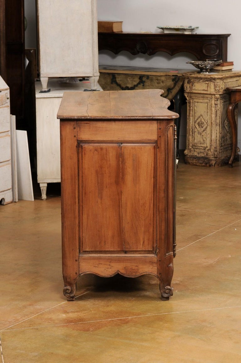 French Louis XV Period 1750s Walnut Buffet with Carved Doors and Apron ...