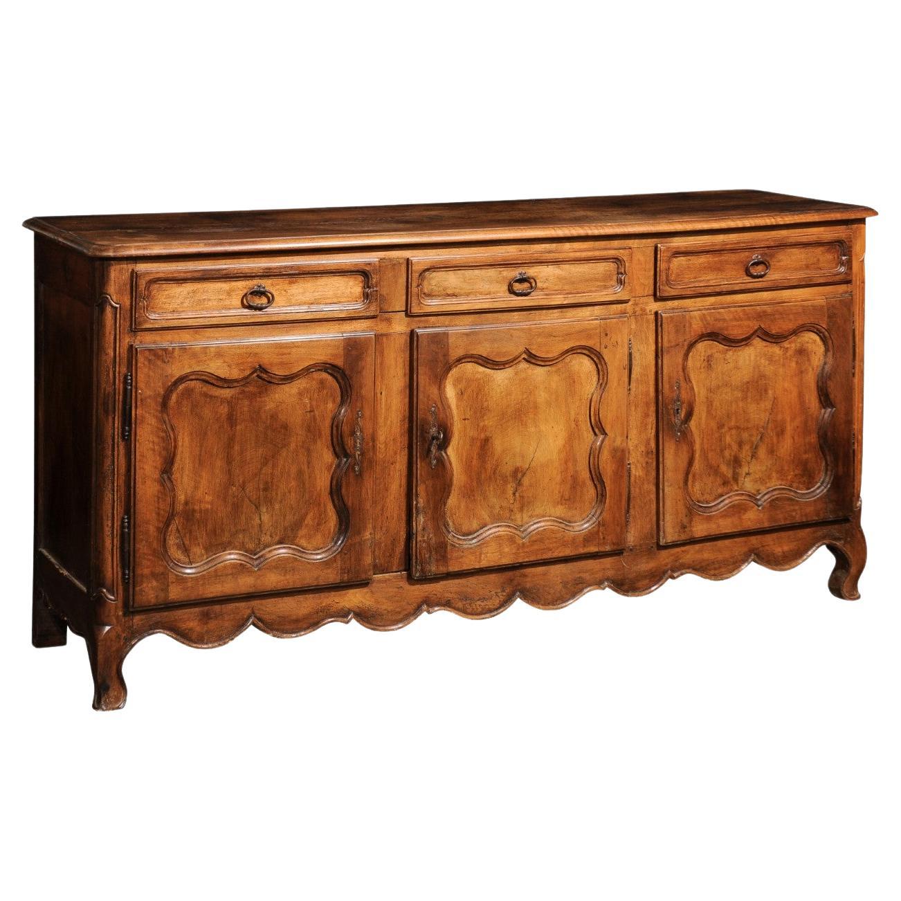 French 1750s Louis XV Walnut Slant Front Desk with Drawers and Cabriole ...