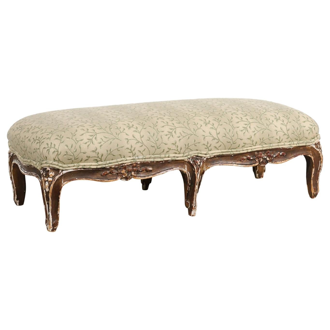 French Provincial Carved Footstool For Sale at 1stDibs