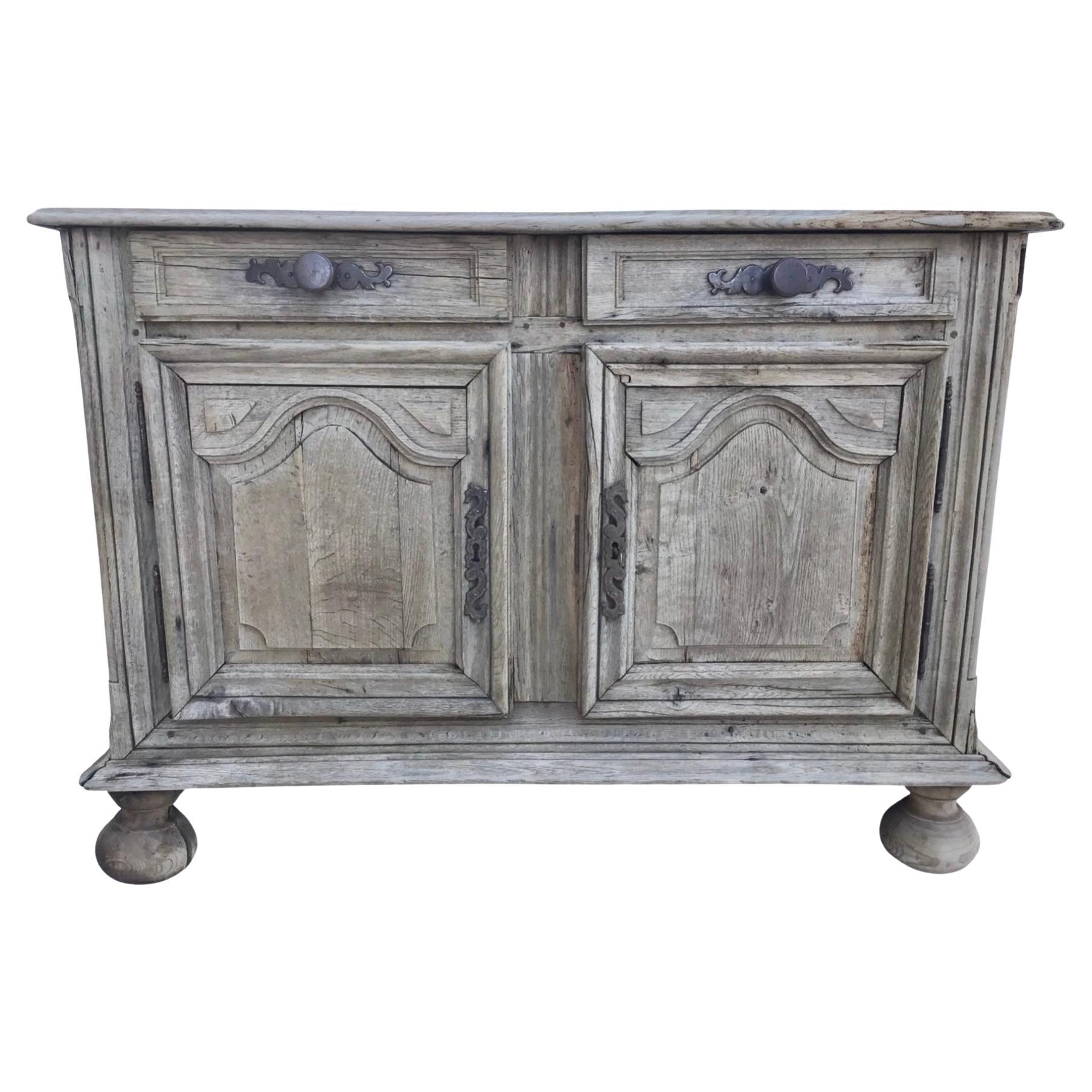 French Louis XV Style Bleached Oak Buffet at 1stDibs