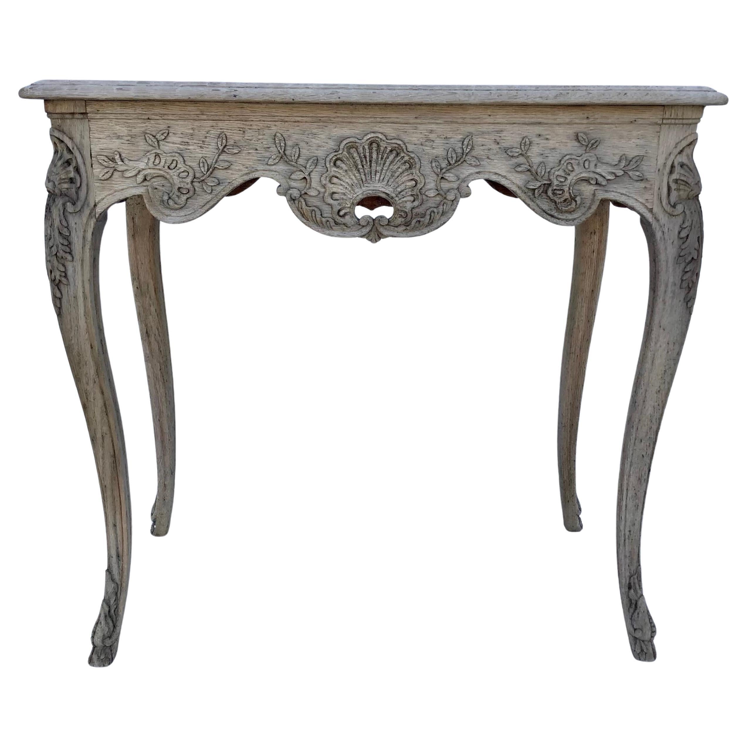 French Louis XV Style Bleached Side Table For Sale at 1stDibs