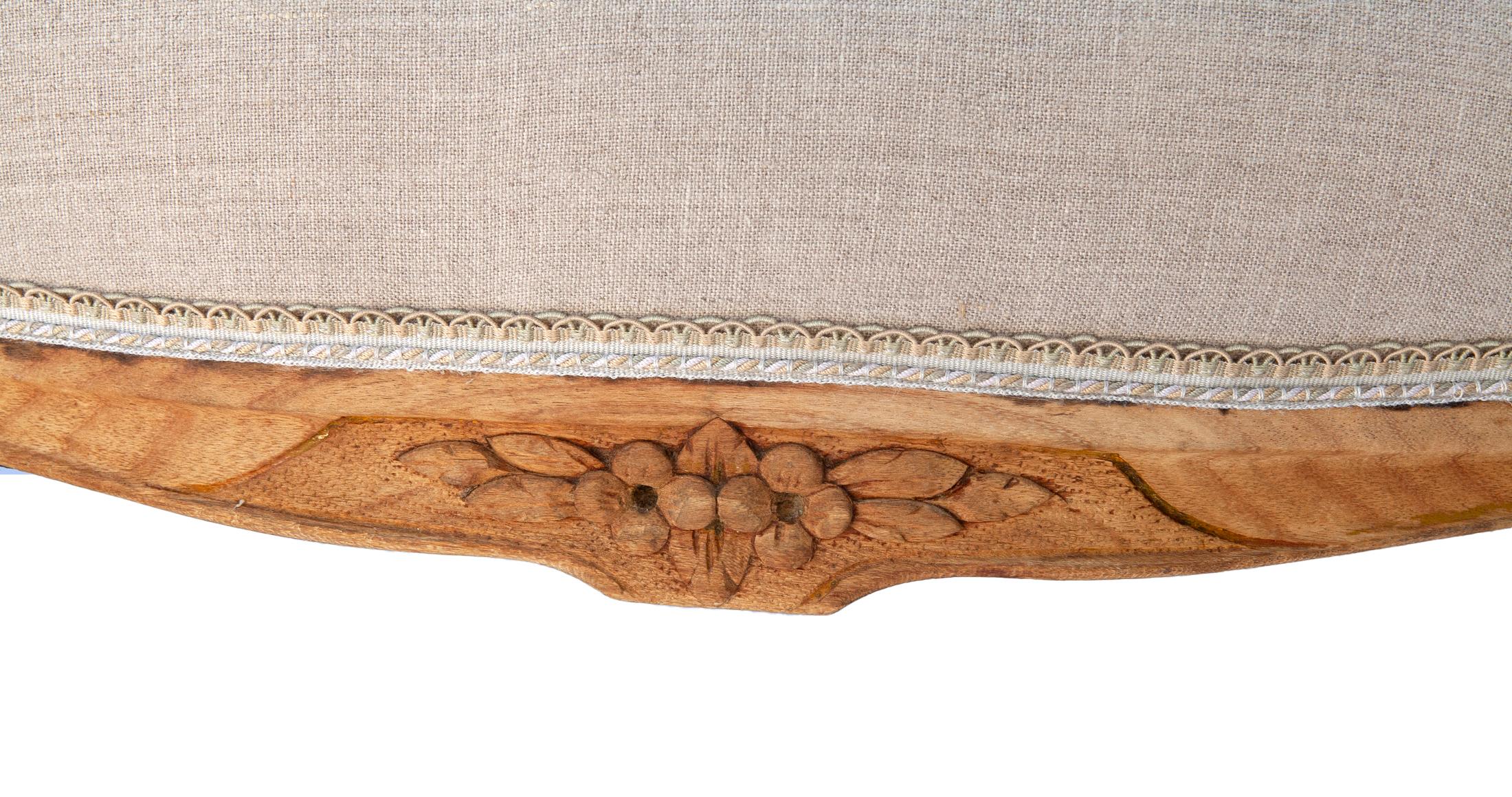 French Louis XV style Bleached Walnut Belgian Linen Settee For Sale at ...
